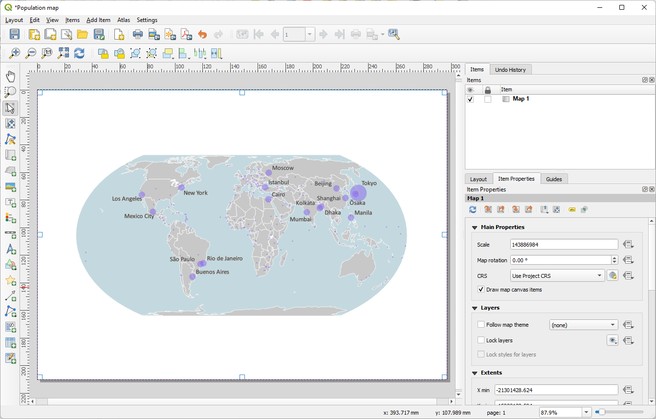 Symbolizing Points by Varying Size: Create a Print Layout | OCWGIS